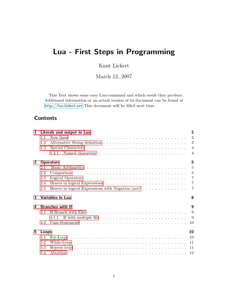 Lua Examples | PDF