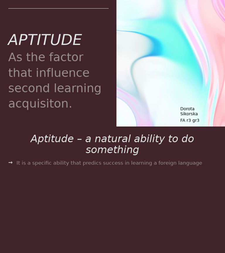 APTITUDE - Presentation | PDF