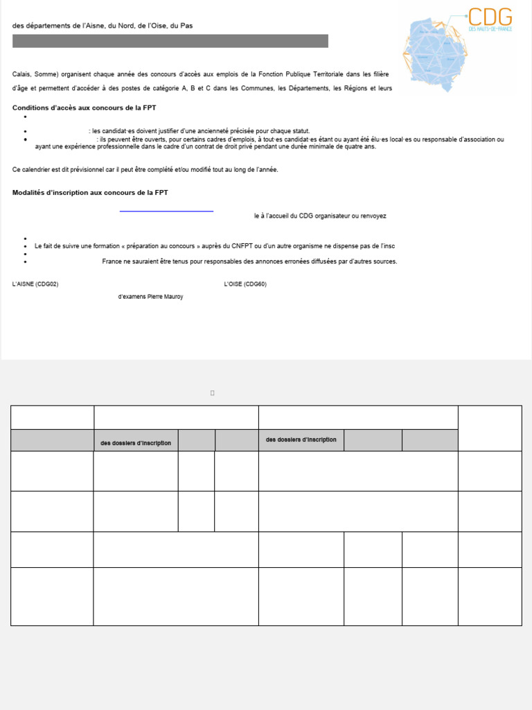 Calendrier concours FPT 2025-2026 | PDF | Administration publique | France