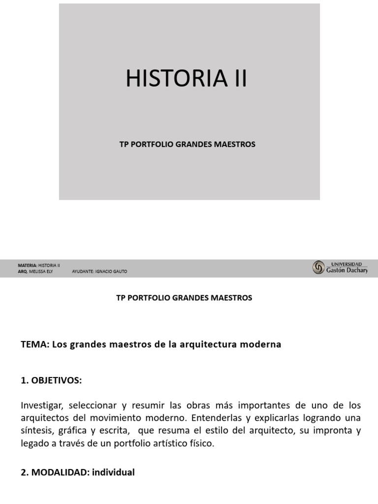 Hii TP 1 Portfolio Grandes Maestros | PDF | Importar