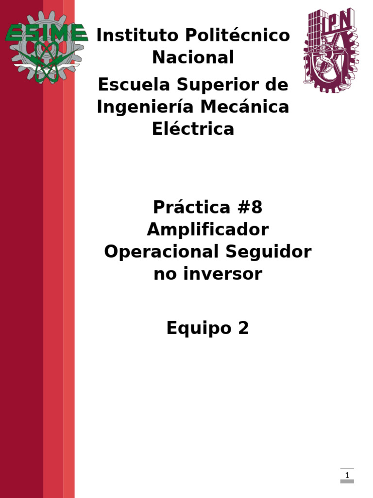 Prac8 Eq2 5am4 | PDF | Amplificador operacional | Amplificador