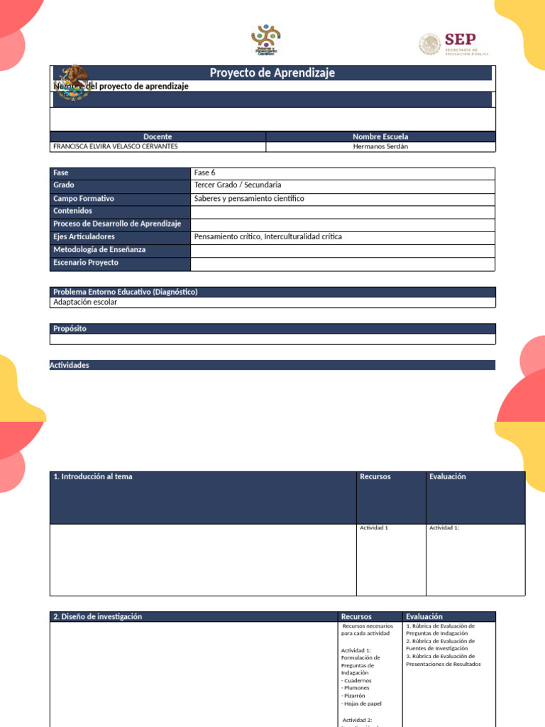 Plan Quimica Sep 2024 (1) FORMATO | PDF | Evaluación | Rúbrica (Académica)
