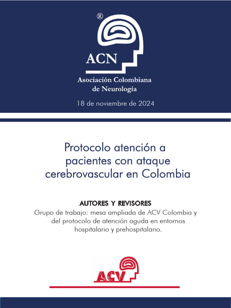 Protocolo de Atención ACV en Colombia | PDF | Carrera | Neurología
