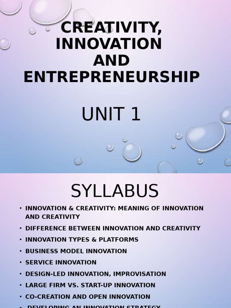 CIE unit 1 ppt | PDF | Innovation | Netflix