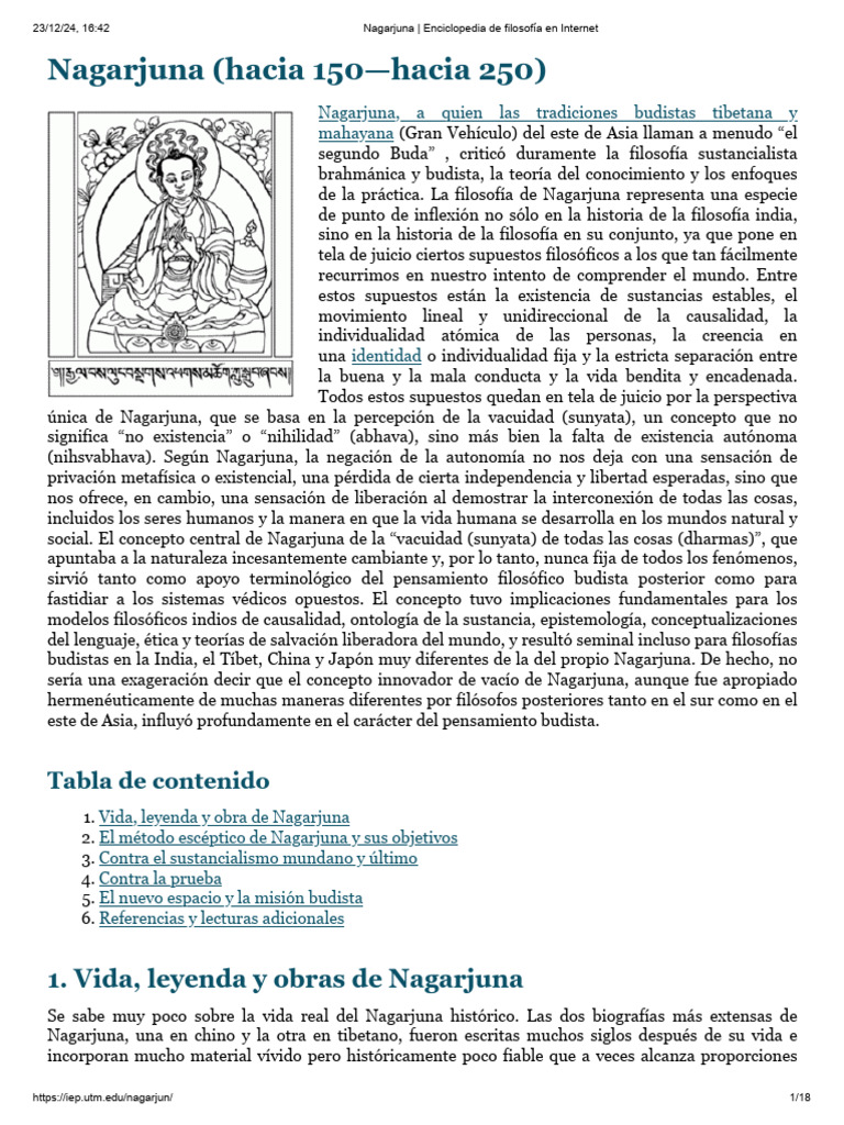 Nagarjuna | PDF | Escepticismo | Śūnyatā