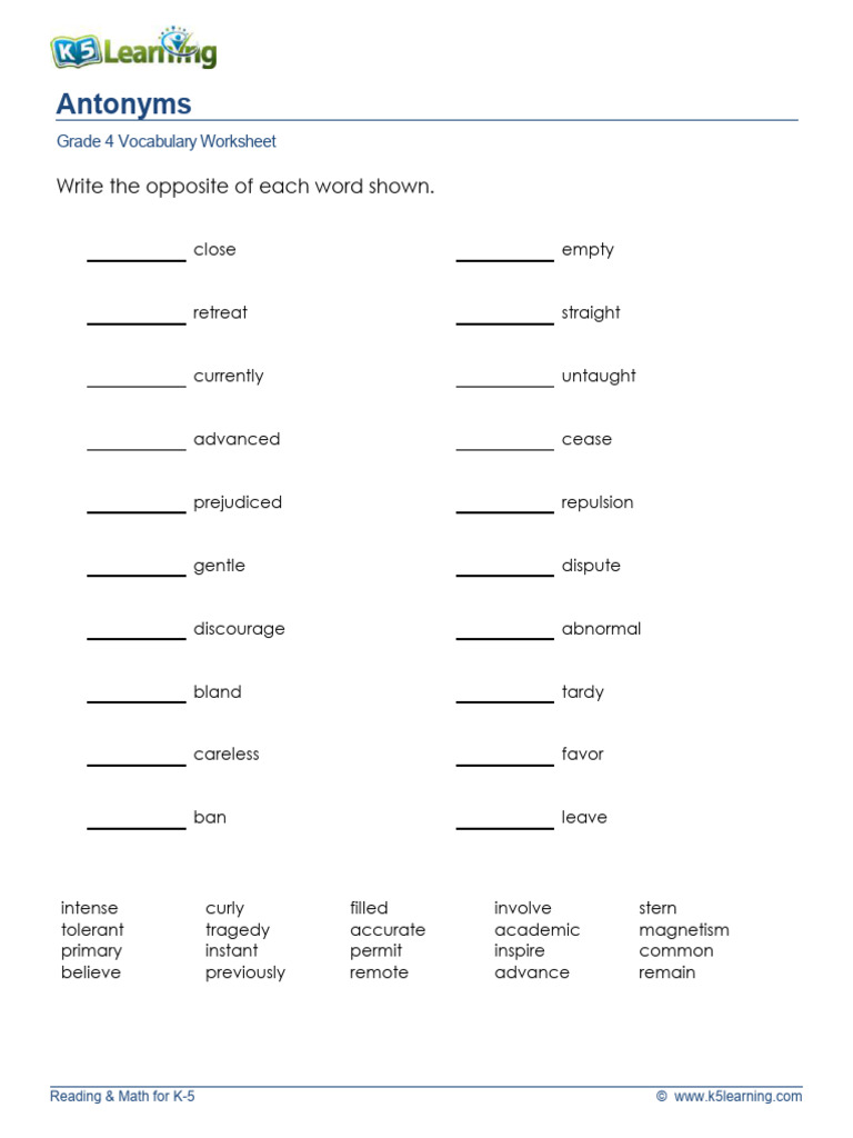 4th-grade-antonyms-4 | PDF