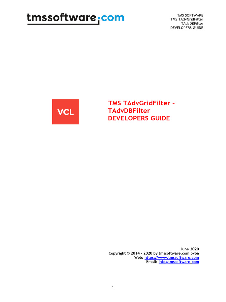 TMS TAdvGridFilter TAdvDBFilter Developers Guide | PDF | Button (Computing) | Software