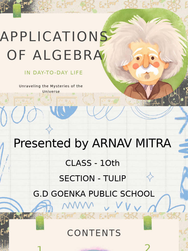 Algebra in Day To Day Life (By Arnav Mitra) | PDF | Mathematics | Algebra