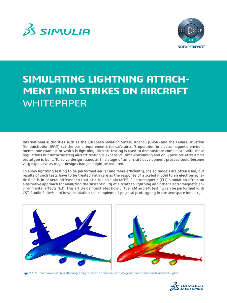 Virtual EM Testing for Aircraft Lightning | PDF | Simulation