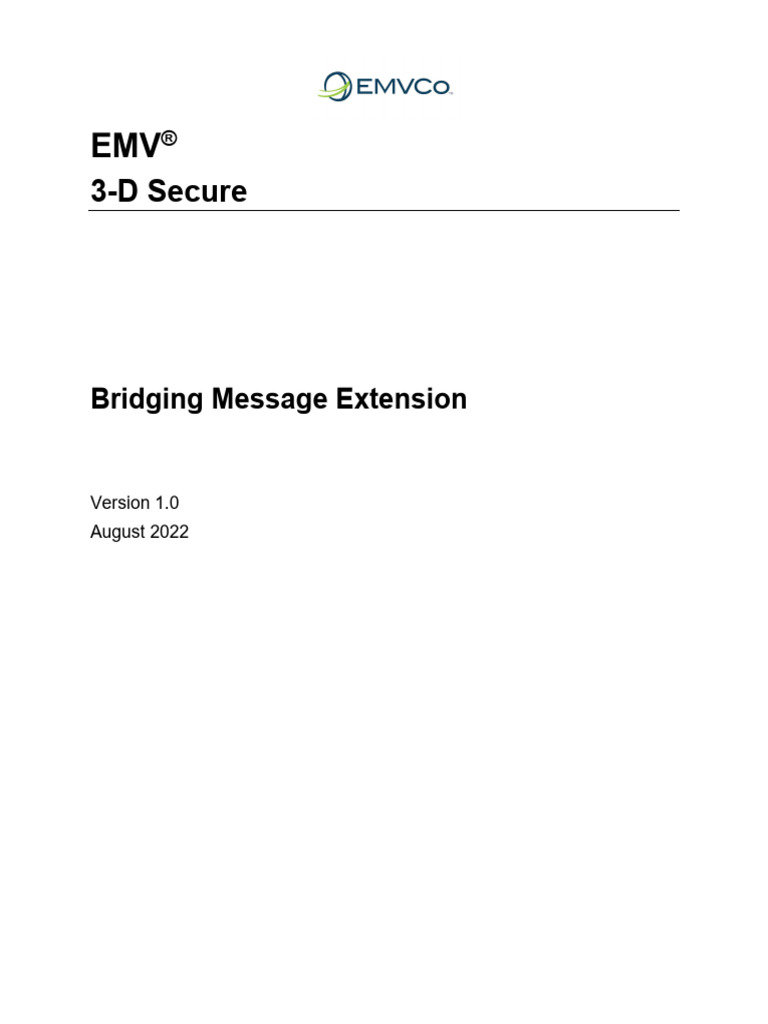 EMVCo 3DS BridgingMsgExt v1.0 20220831 | PDF | Emv | Json