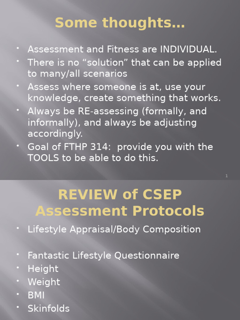 CSEP Assessment Protocols Overview | PDF | Body Mass Index | Human Body