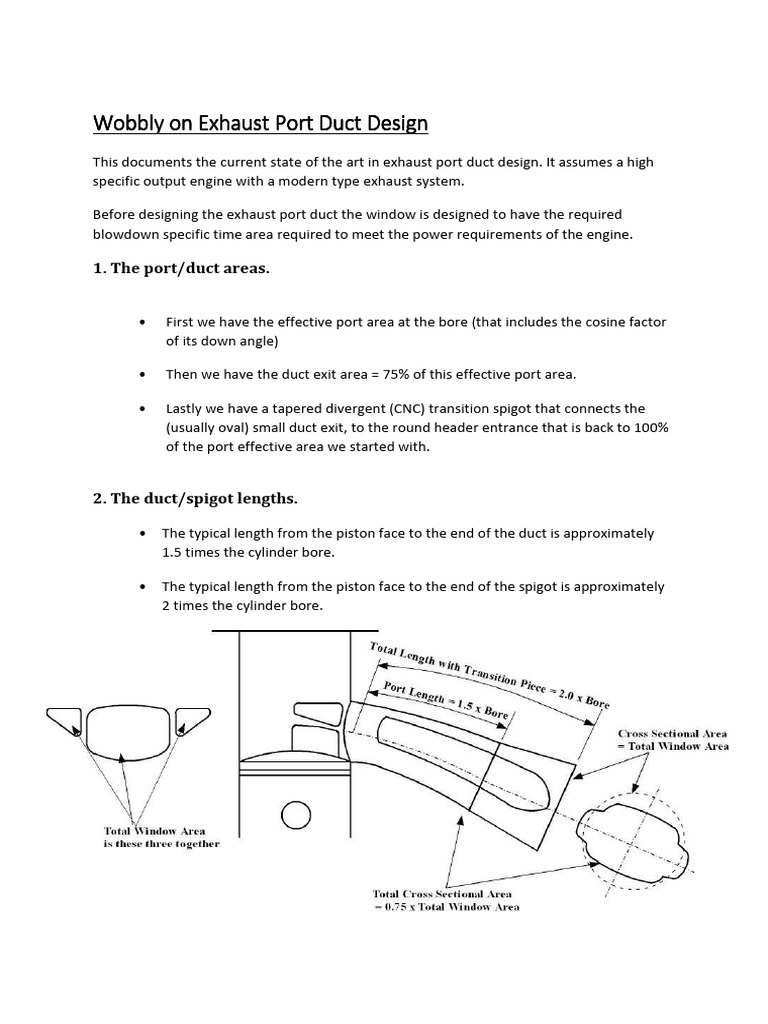 Exhaust Port Duct Design Insights | PDF | Mach Number | Piston