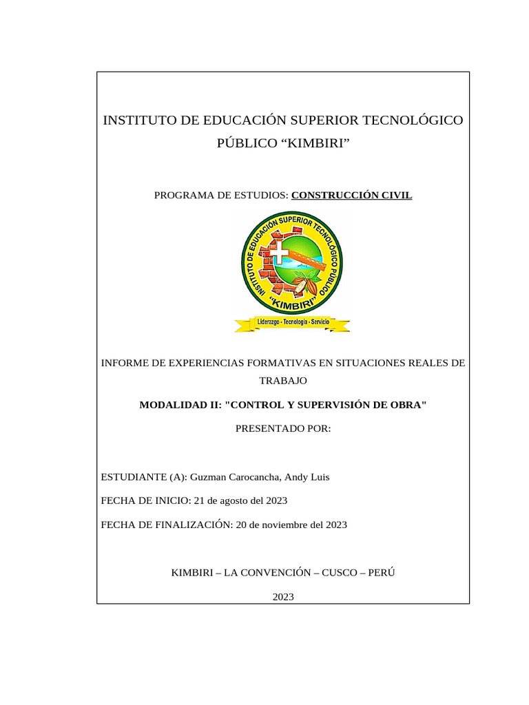 Informe de Mis Practicas Modulo 23333 | PDF