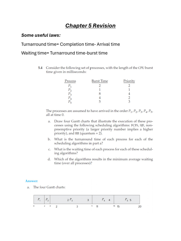 Operating Systems CH 5 Exs | PDF