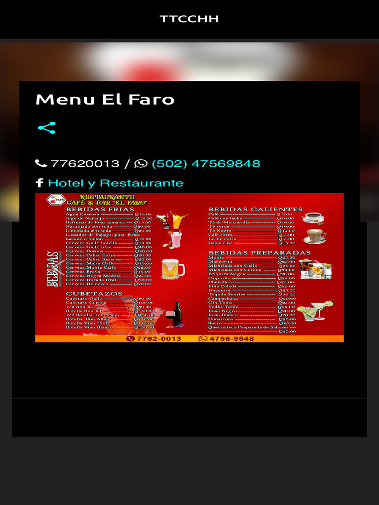 Menu El Faro | PDF