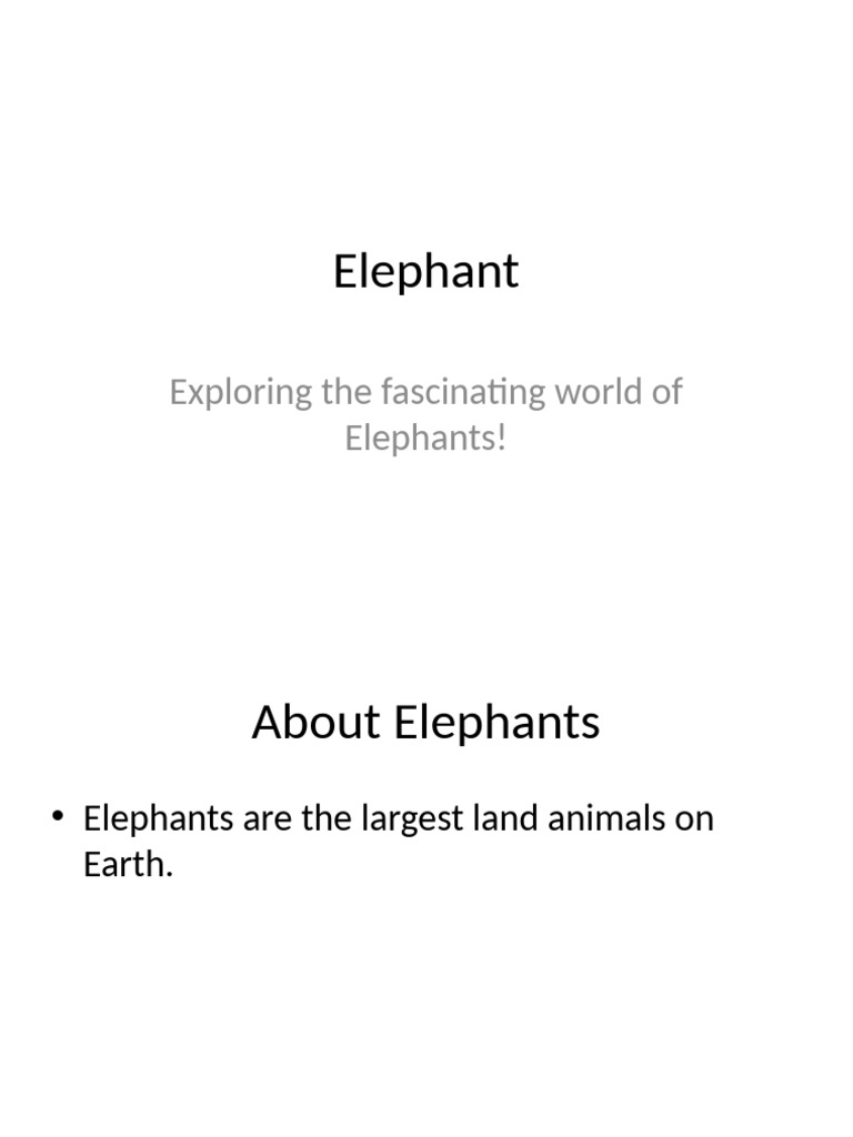 Elephant | PDF