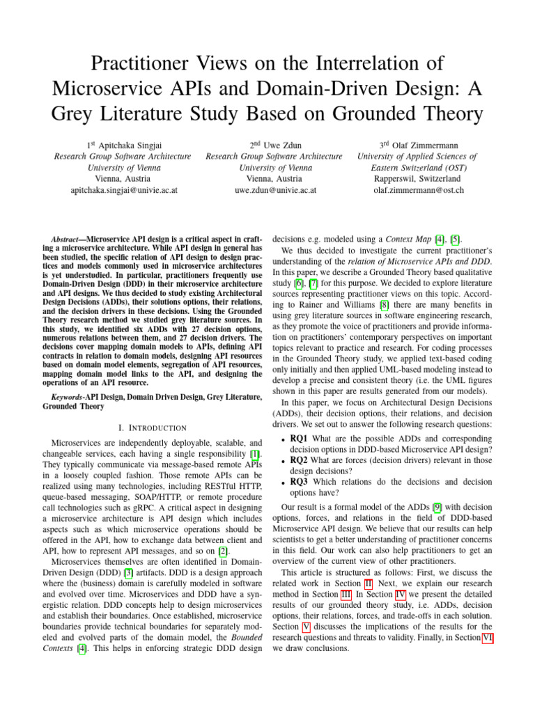 API DDD Grey Literature Based GT | PDF | Computing | Software Engineering