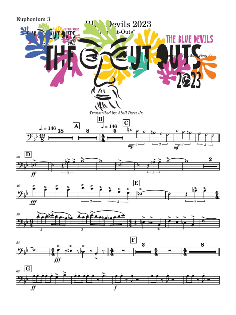 Blue Devils 2023: Euphonium 3 "The Cut-Outs" | PDF