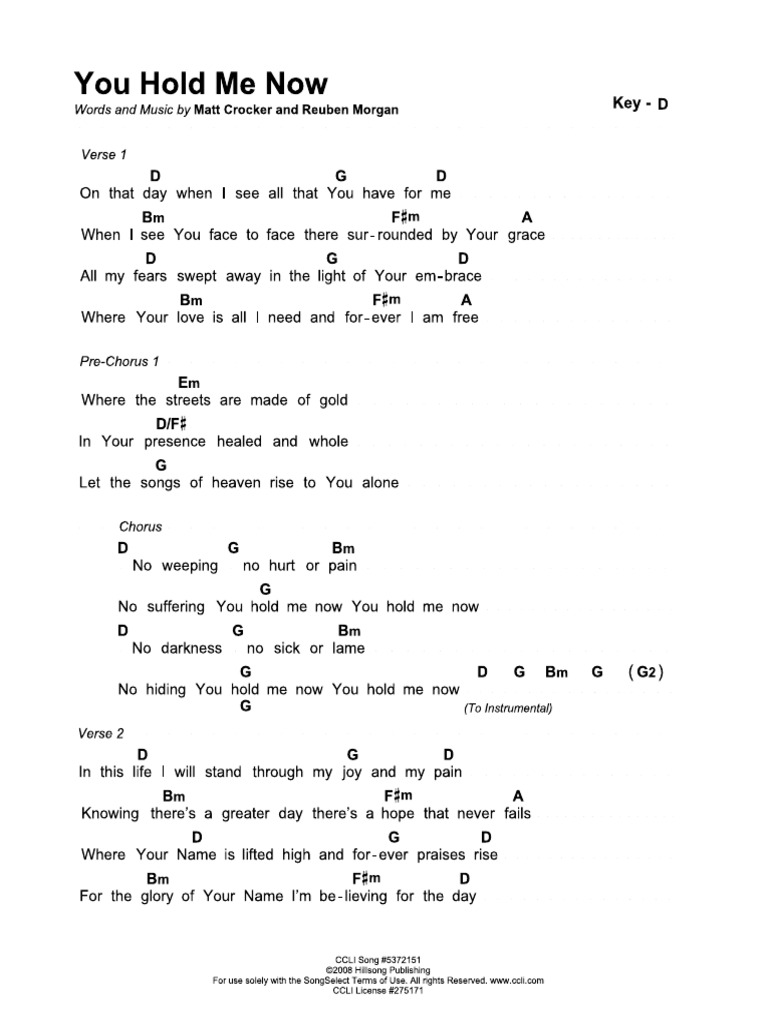 You Hold Me Now d Chart | PDF