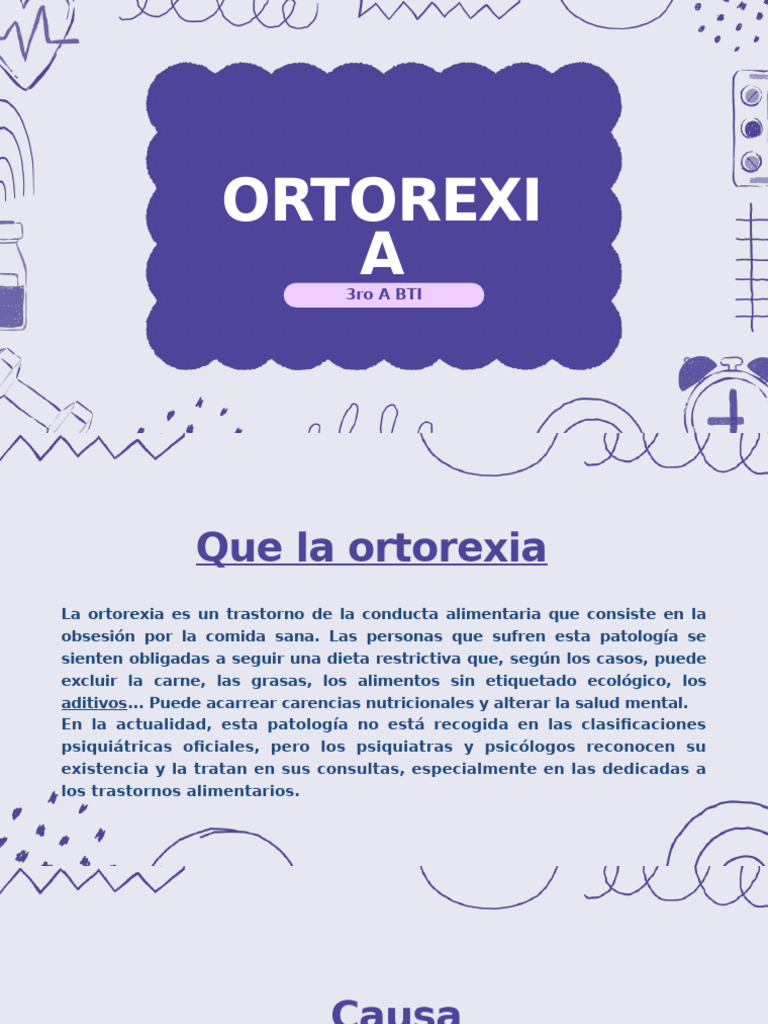 Ortorexia Mery3roa | PDF | Desorden alimenticio | Salud mental