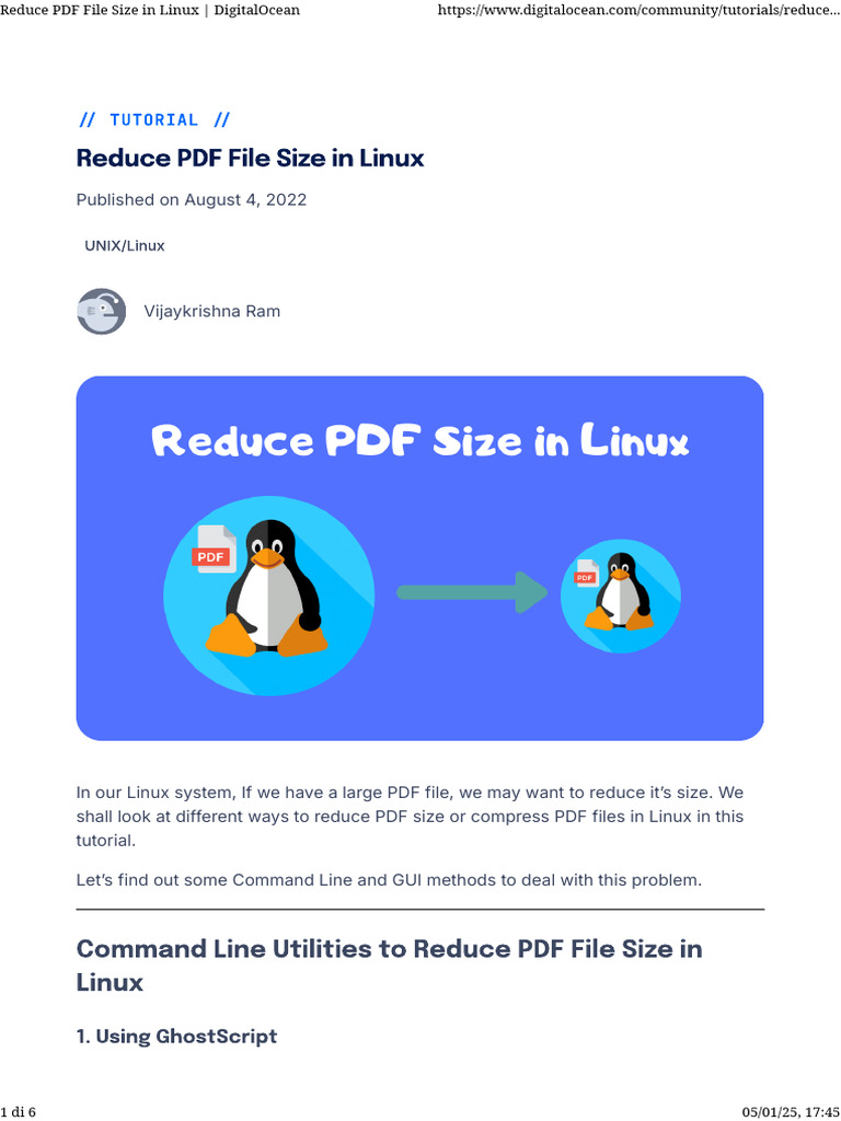 Reduce PDF File Size in Linux _ DigitalOcean | PDF | Software ...