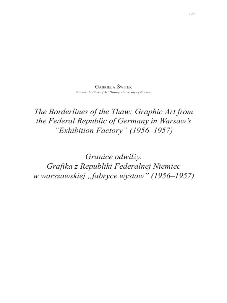 The Borderlines of The Thaw Graphic | PDF | Poland