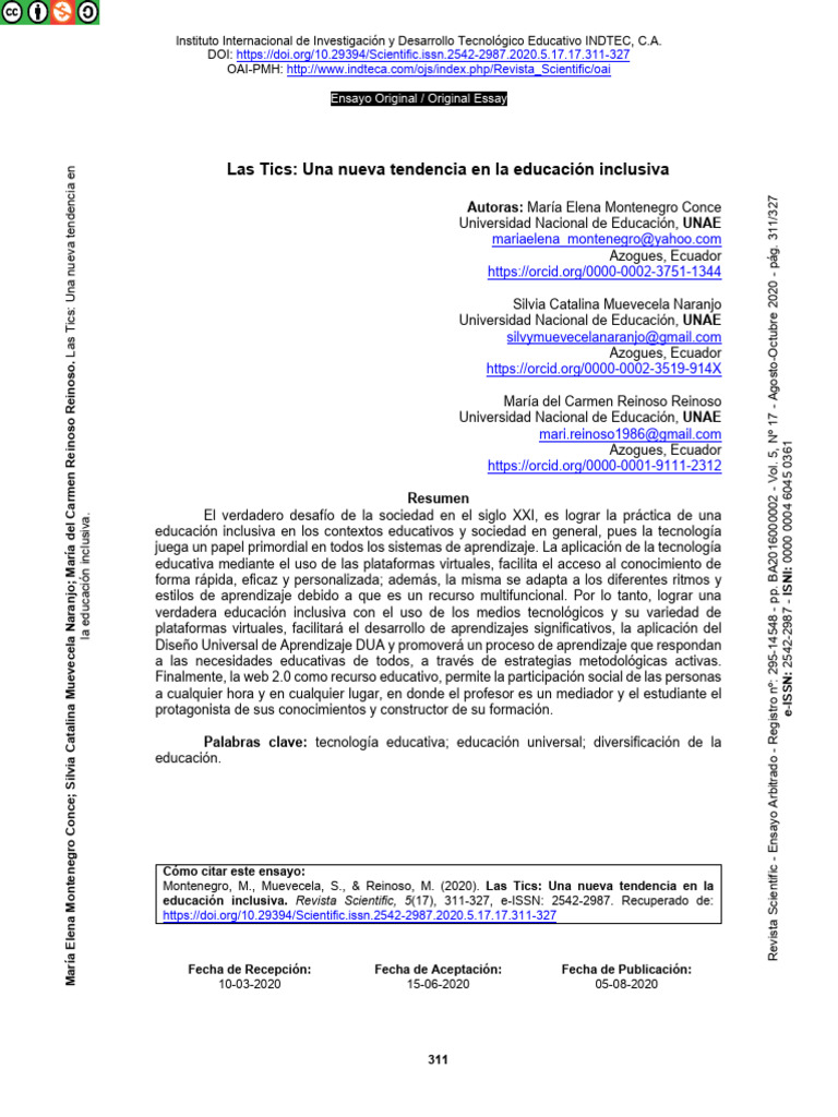 Las Tics Una Nueva Tendencia en La Educación Inclusiva | PDF | Tecnología de información y ...