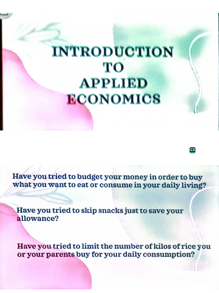 APPLIED ECONOMICS Full Notes | PDF