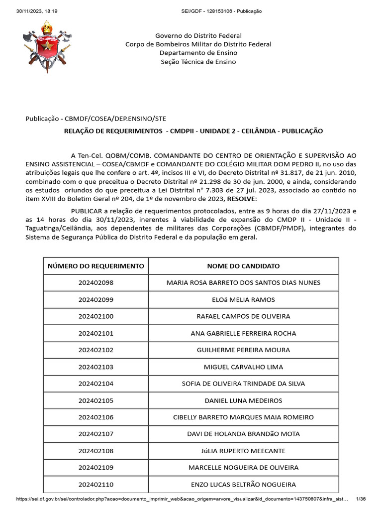 Requerimentos CMDPII - Ceilândia | PDF