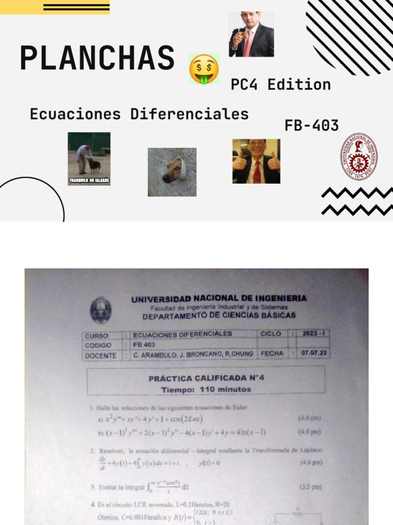 pc4 Diferenciales | PDF | Transformada de Laplace | Ecuaciones