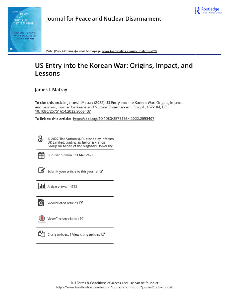 US Entry into the Korean War Origins Impact and Lessons | PDF | Korean ...