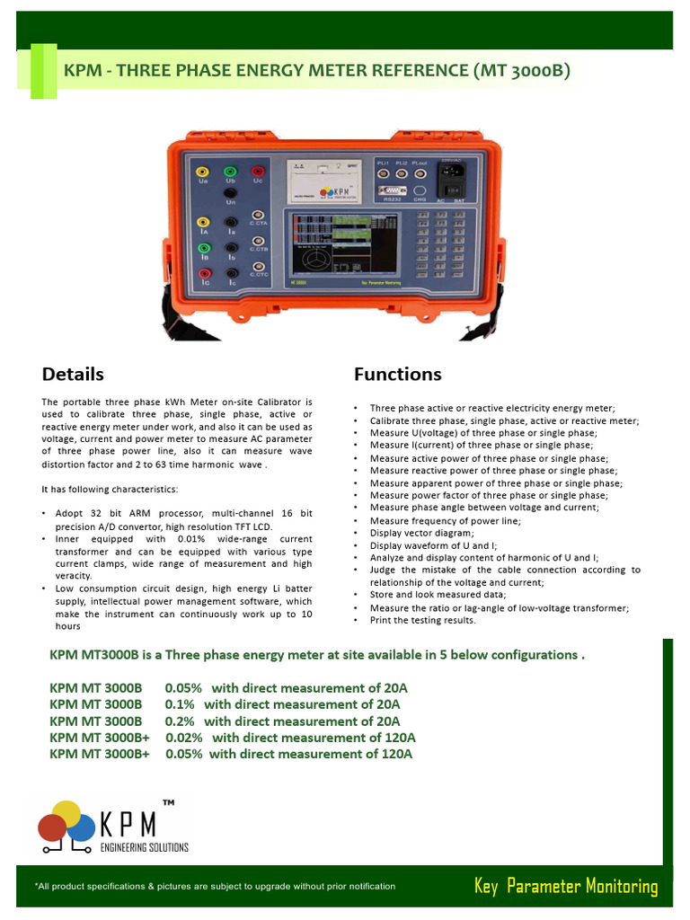 # KPM MT 3000B | PDF | Ac Power | Electronics