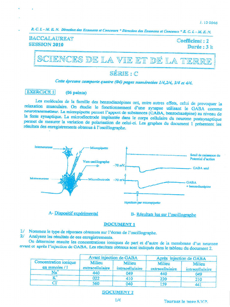 Bac C SVT 2010 | PDF