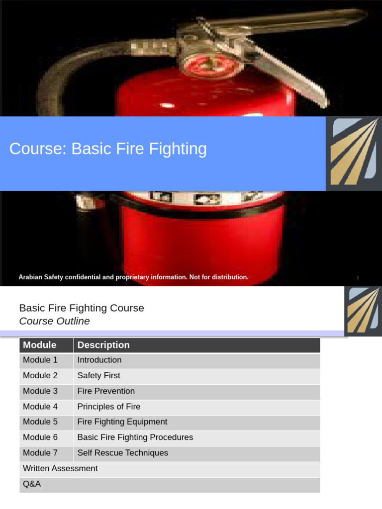 Basic Fire Fighting Course Overview | PDF | Fires | Firefighting