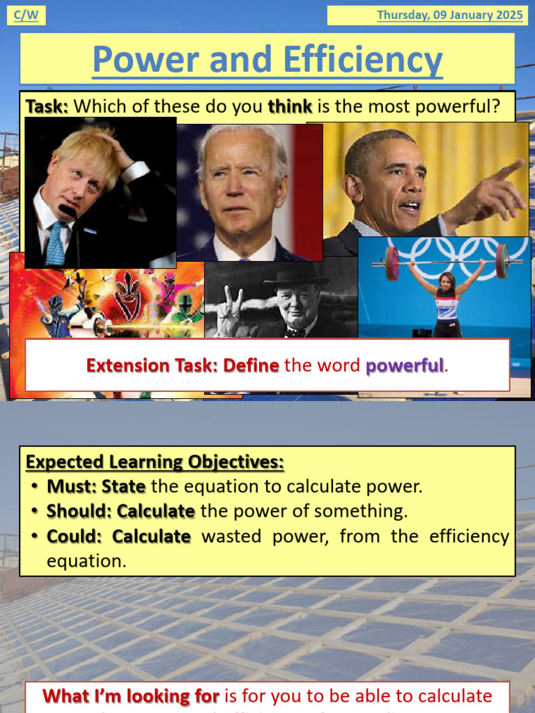 P1a.2.8 Power and Efficiency - HT | PDF | Watt | Physics