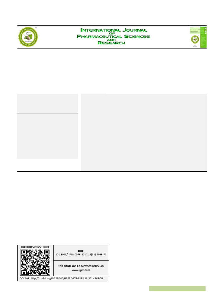 7 Vol 13 Issue 12 December 2022 IJPSR RE 5162 | PDF | Recombinant Dna ...