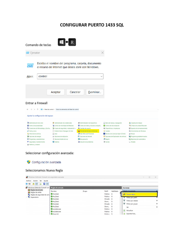 Configurar Puerto 1433 SQL | PDF