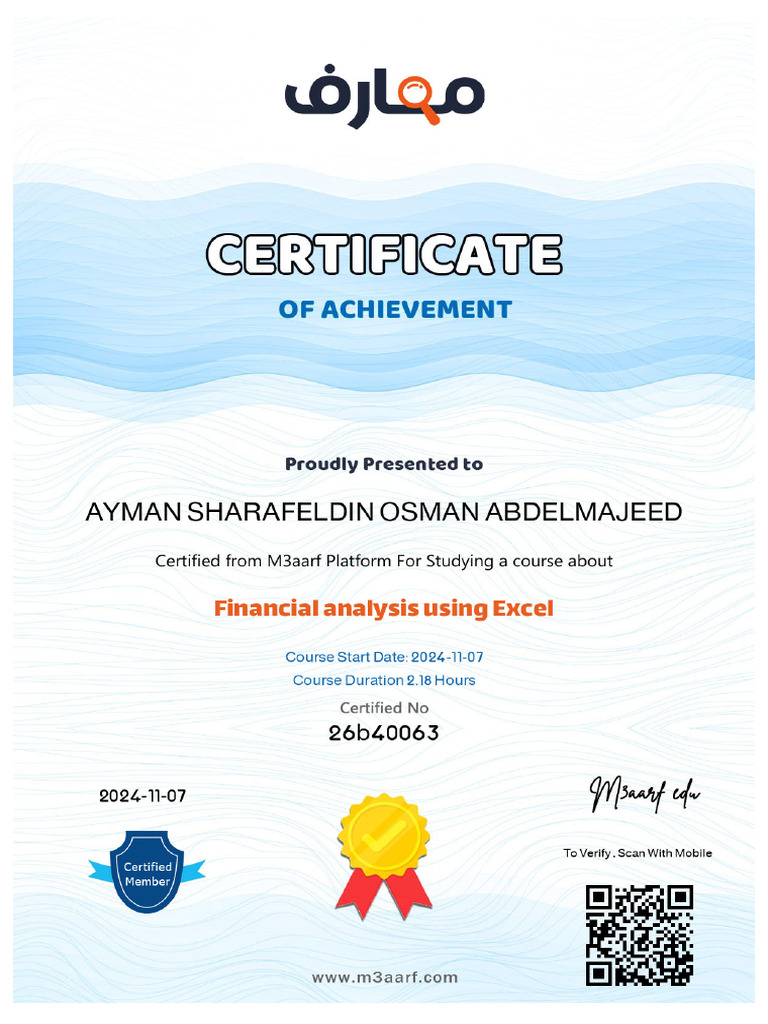 Financial Analyise Certificate | PDF