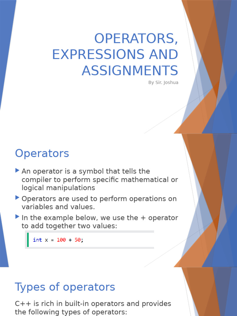 C++ Operators and Expressions Guide | PDF | Arithmetic | Mathematics