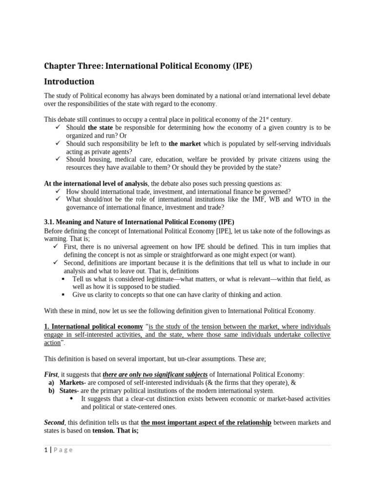 Chapter Three Global Affairs Module Last Edited Pp16-1 | PDF | Free Trade | Capitalism
