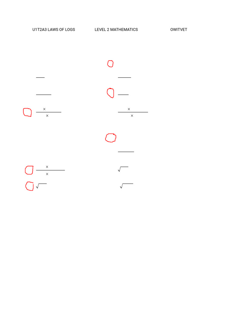 u1t2a3 Laws of Logs | PDF