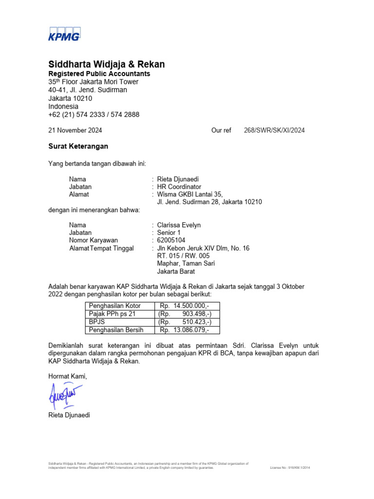 SWR - 62005104 - Reference Letter - BCA | PDF