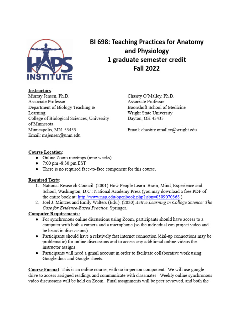 Pedagogy Syllabus Haps I 202 | PDF | Constructivism (Philosophy Of ...