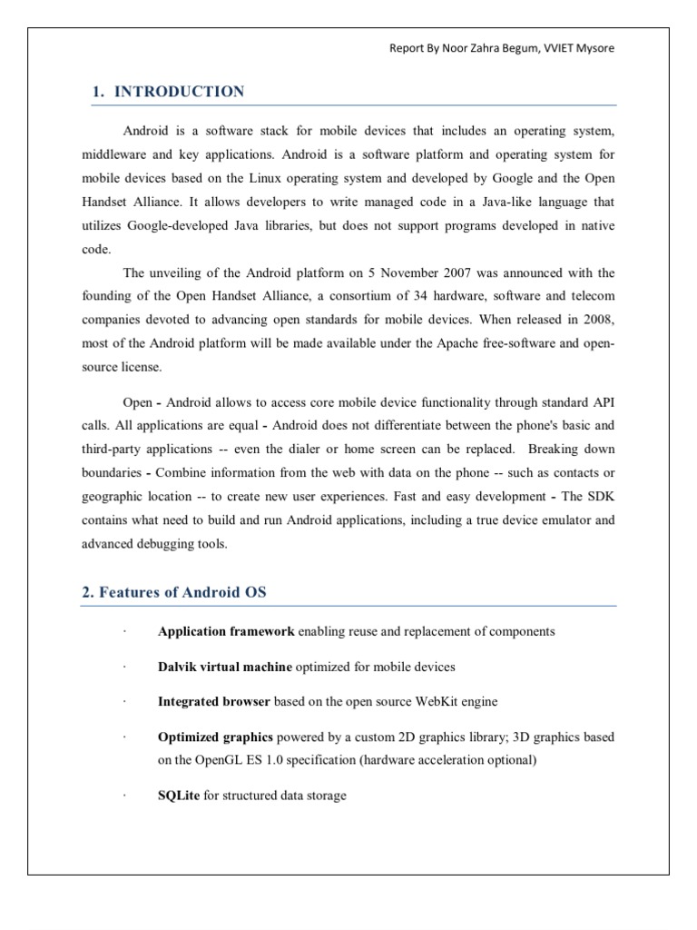 Á Y Introduction: Application Framework Dalvik Virtual Machine ! Integrated Browser 4 Optimized ...