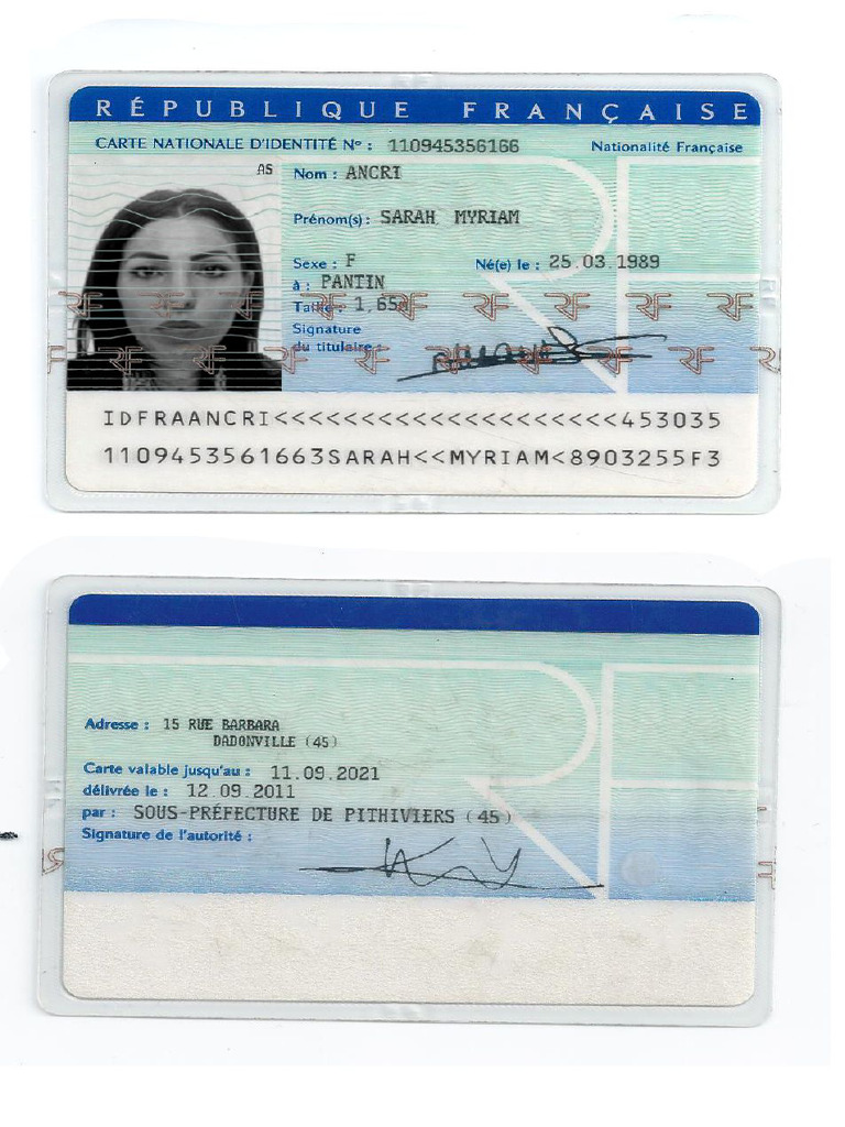 CNI RECTO VERSO ANCRI | PDF