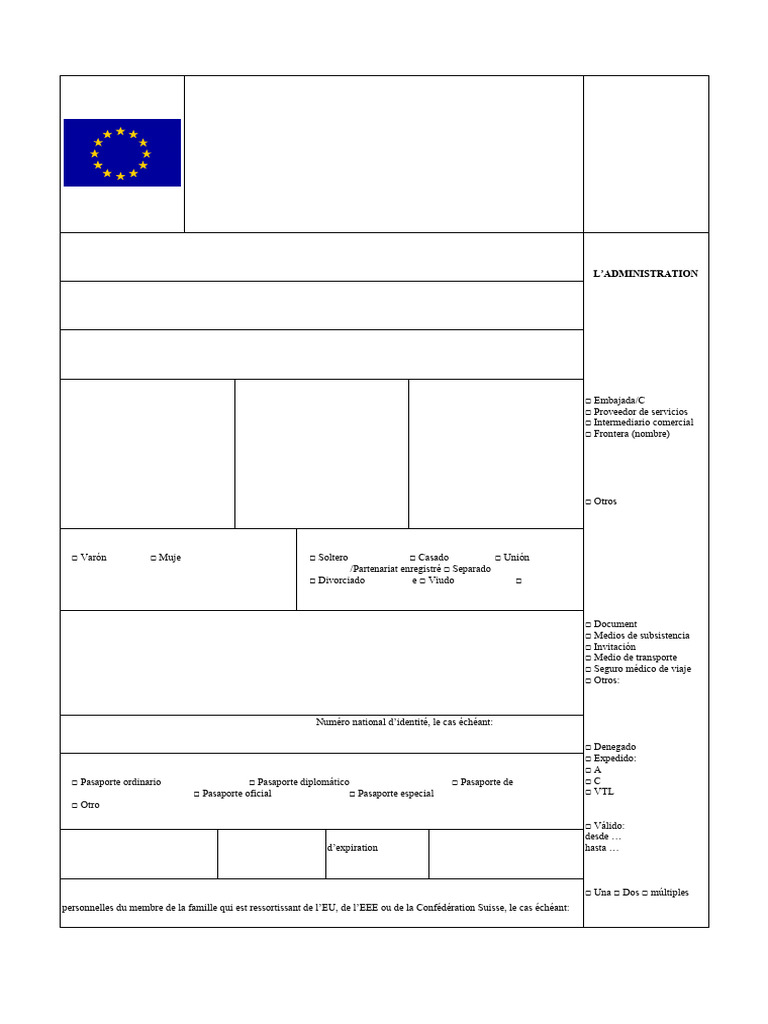Schengen Visa Application Form French | PDF | Gobierno y personalidad ...