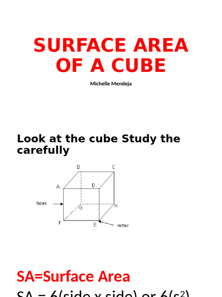 Surface Area of A Cube | PDF