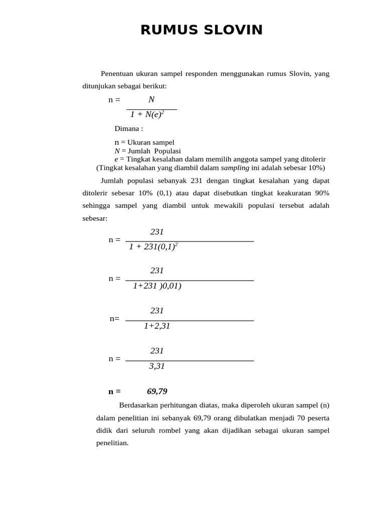 Rumus Slovin | PDF