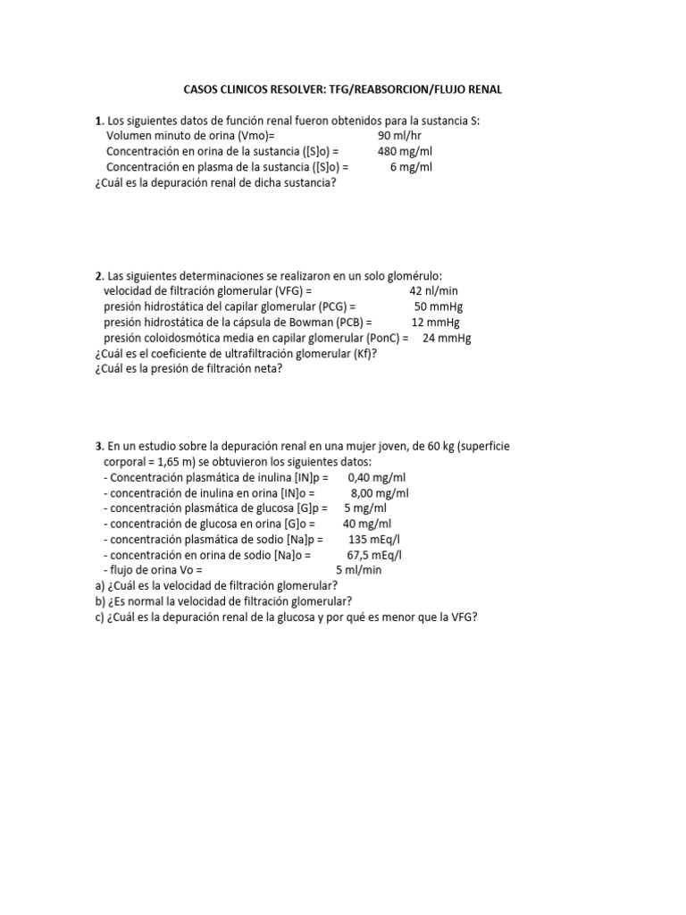 Casos Clinicos TFG A Resolver 2 | PDF