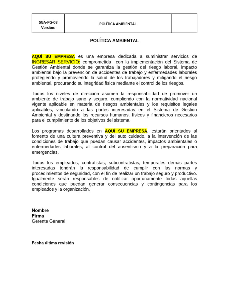 Política Ambiental | PDF